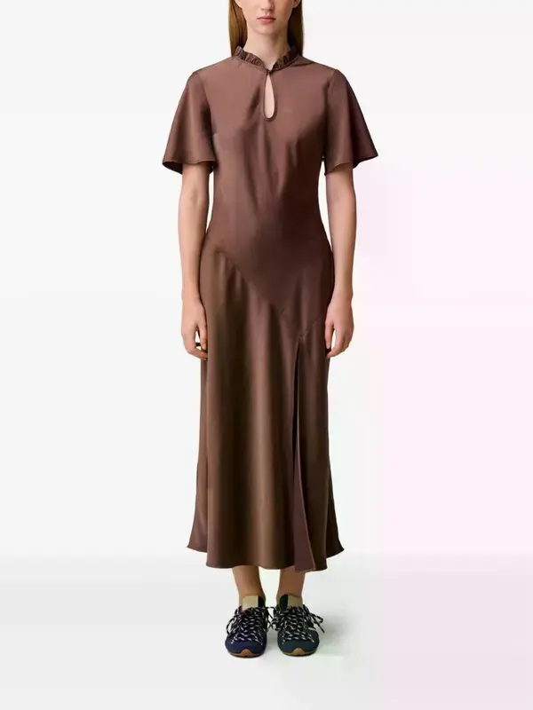 Claudie Pierlot Ruffled Neck-cutout Dress