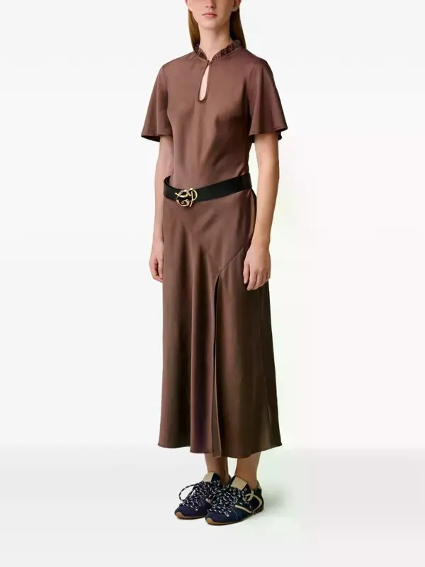 Claudie Pierlot Ruffled Neck-cutout Dress