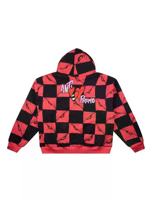 ANTI PROMO Check-pattern Hoodie