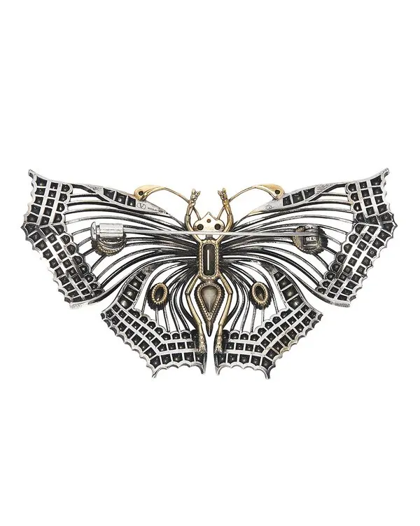 Valentino Garavani Vouloirvoler Brooch - Antique Silver, Gold Matte, & Multicolor