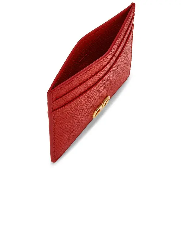 Valentino Garavani V Logo Signature Card Holder - Rouge Pur