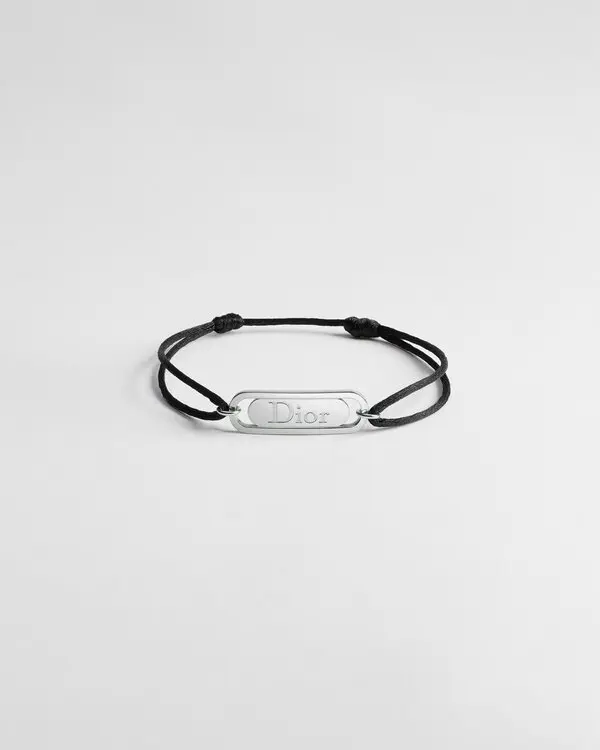 Dior Link Bracelet - Black Cord And Silver-finish Brass