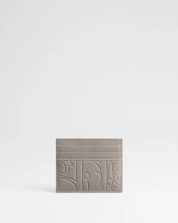 Dior Card Holder - Trianon Gray Dior Gravity Leather