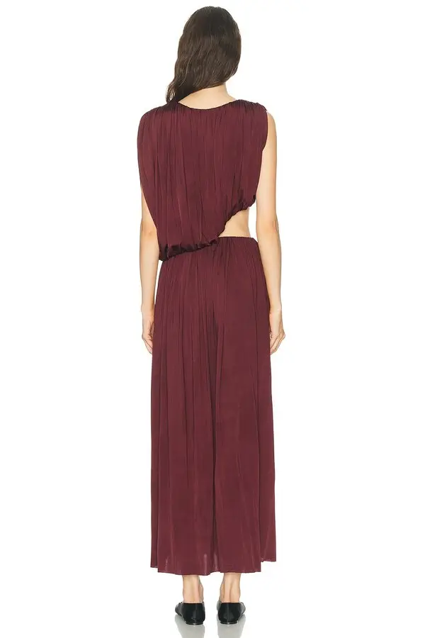 Marina Moscone Gathered Draped Dress - Rosso Levanto