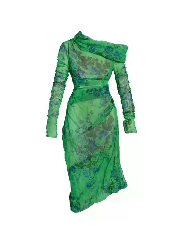 Erdem Floral-print One-shoulder Dress