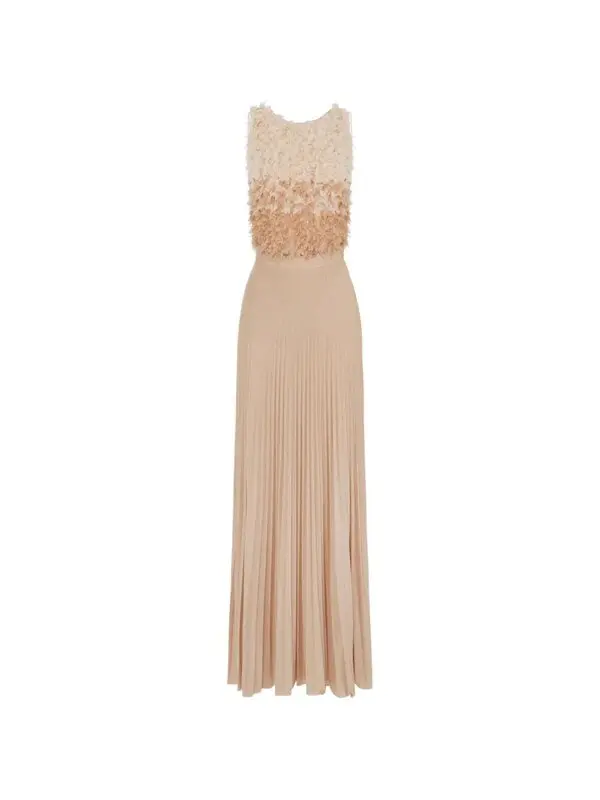 Elisabetta Franchi Long Evening Dress - Beige