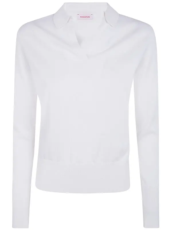Rossopuro Long Sleeve Polo Collar Top