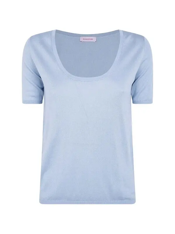 Rossopuro Short Sleeved U Neck T-shirt - Blue