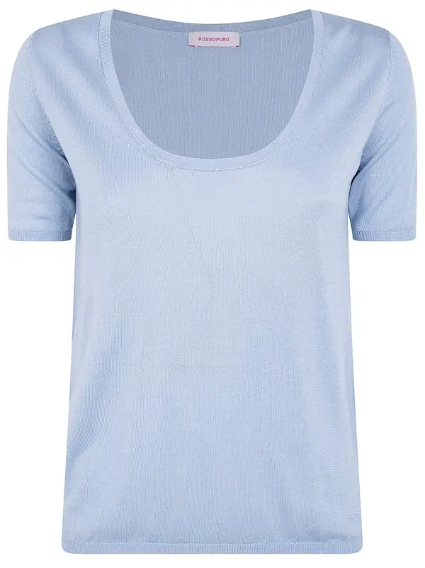 Rossopuro Short Sleeved U Neck T-shirt - Blue
