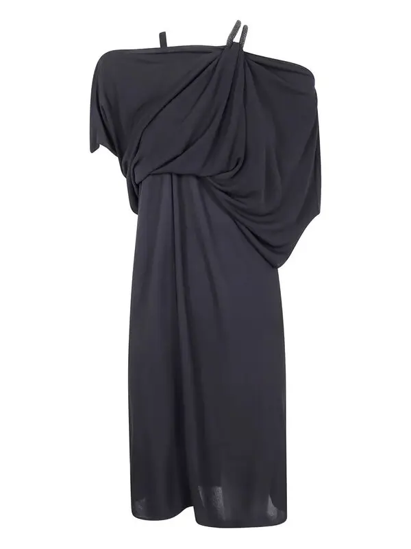 TOM FORD Chain Stones Embroidery Crepe Jersey Cocktail Dress - Black