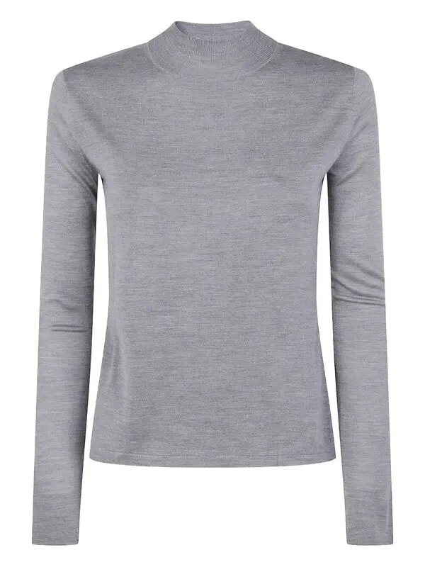 Max Mara Falesia Silky Turtle Neck Sweater - Gray