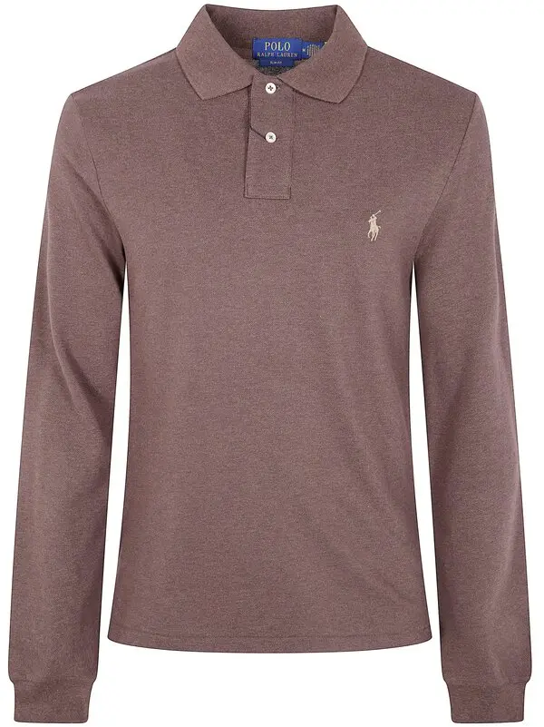 Polo Ralph Lauren Long Sleeve Knit Polo Shirt - Brown