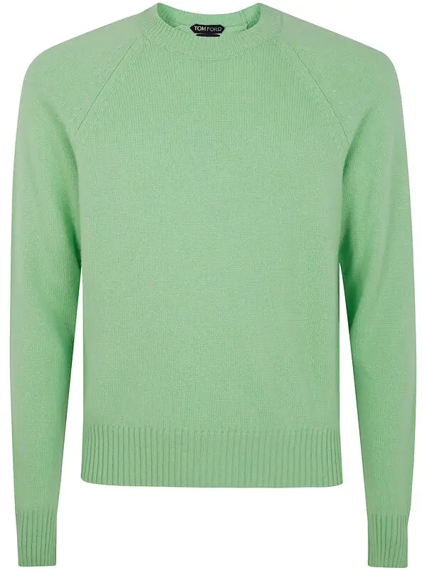 TOM FORD Felted Pure Cashmere Crew Neck Sweater - Green