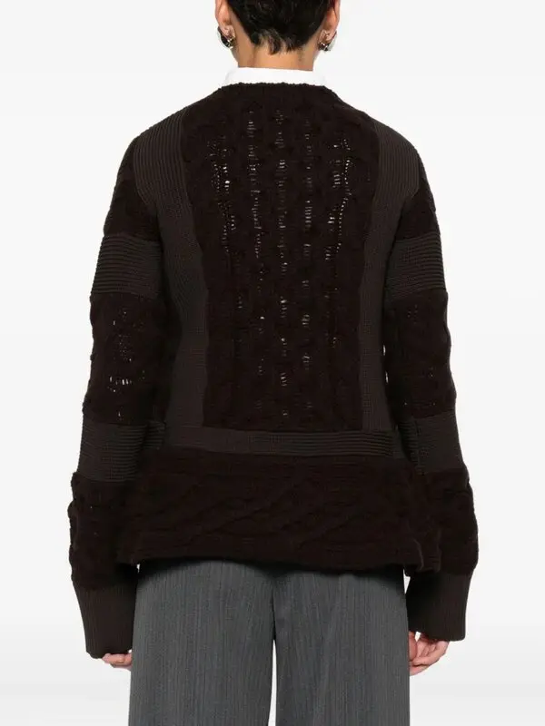 Sacai Wool Knit Pullover - Brown