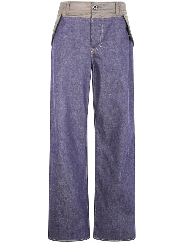 Sacai Wide-leg Denim Pants - Blue