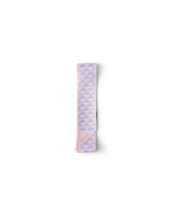Prada Printed Silk Neck Tie - Pink