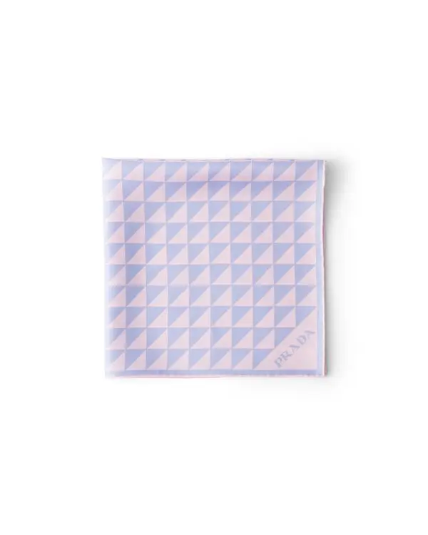 Prada Printed Silk Twill Scarf 55 - Pink