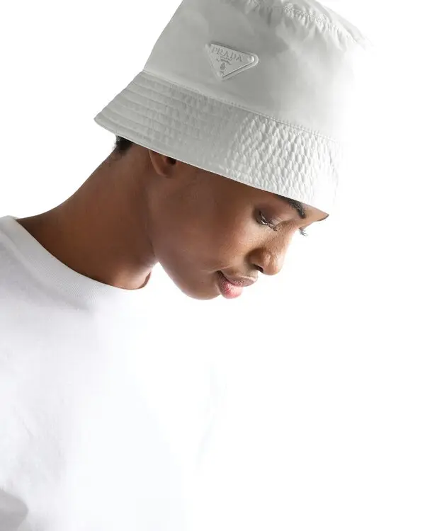 Prada Foldable Re-nylon Bucket Hat - White