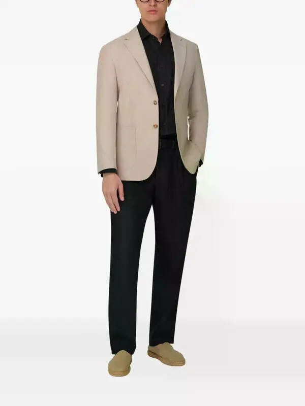 Boggi Milano Mélange Linen And Cotton Jacket - Neutrals