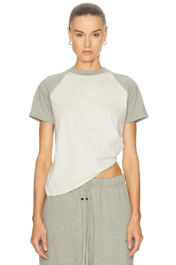 Fear Of God Classic Fit Baseball Jersey Tee - Oatmeal & Seal