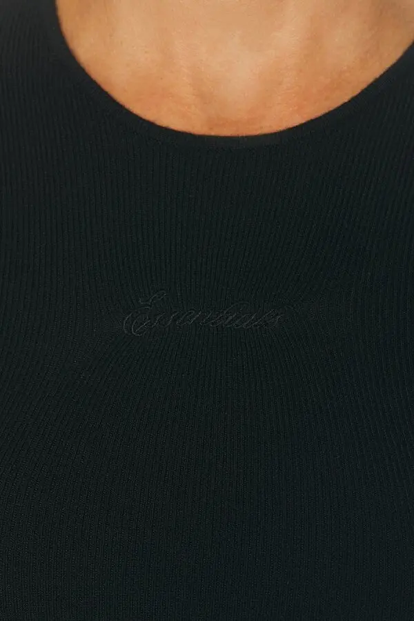 Fear Of God Signature Rib Knit Fitted Short Sleeve Tee - Vintage Black