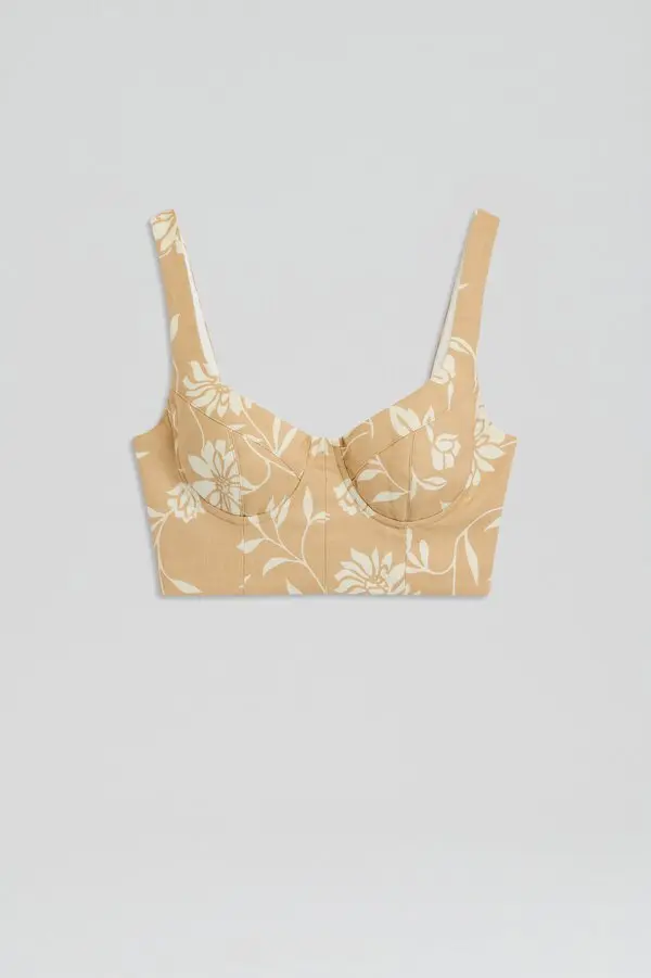 Scanlan Theodore Italian Floral Bralet - Sand