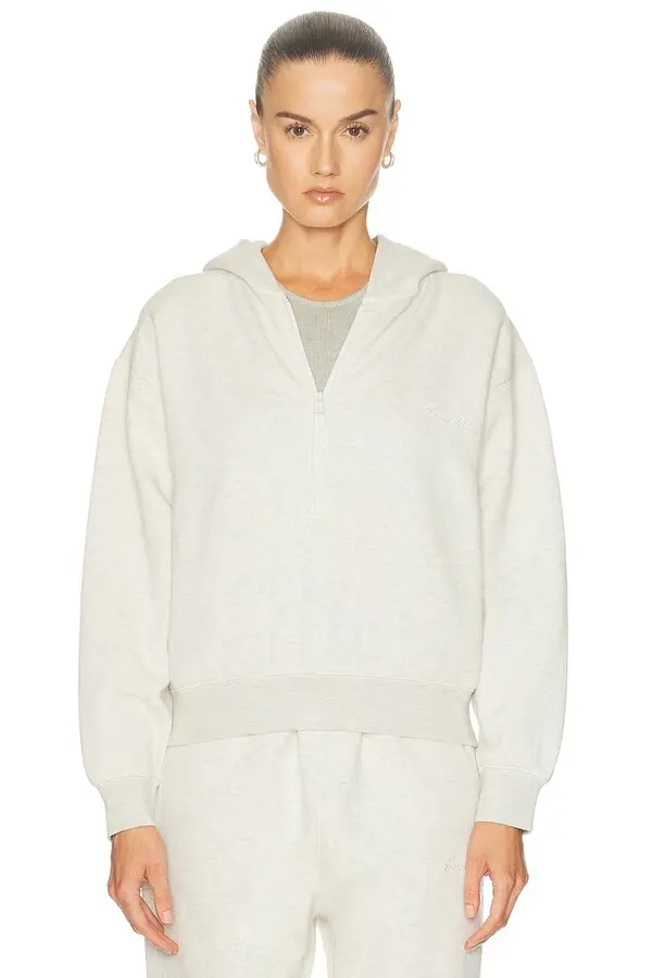 Fear Of God Signature Classic Half Zip Fleece Hoodie - Oatmeal Heather & Light Heather