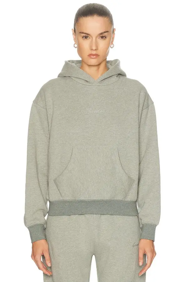 Fear Of God Signature Classic Fleece Hoodie - Concrete Heather & Dark Concrete Heather