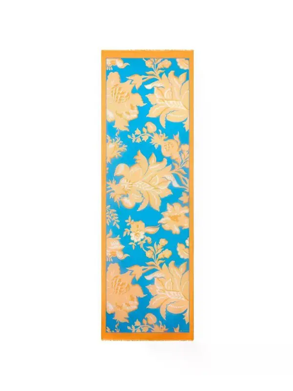 Etro Floral-print Scarf - Blue