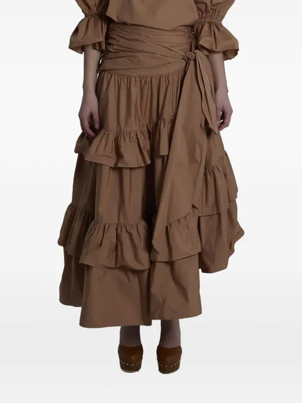 Chloé Cotton Long Skirt - Brown