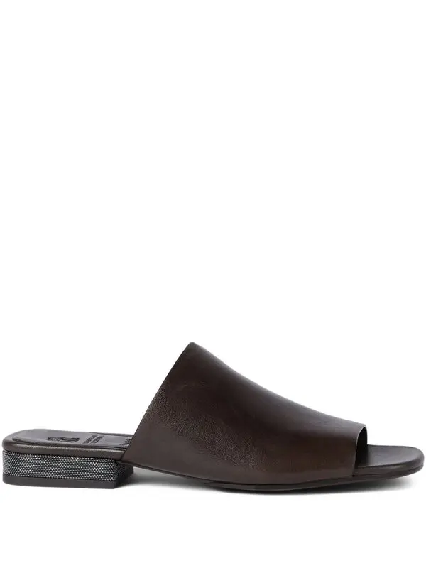 Brunello Cucinelli Leather Flat Sandals