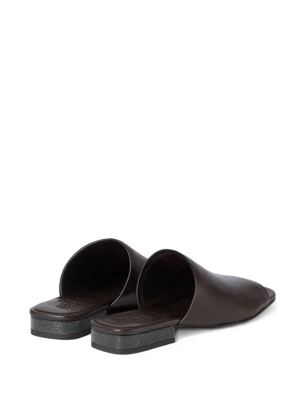 Brunello Cucinelli Leather Flat Sandals