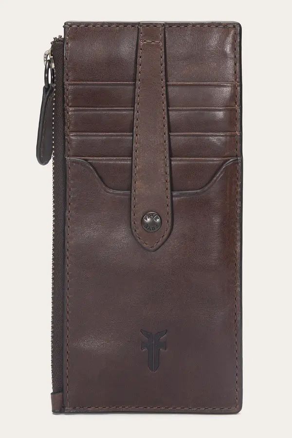 THE FRYE COMPANY Melissa Snap Card Wallet - Brown
