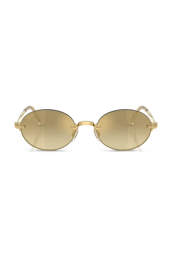 Ray-ban Oval Sunglasses With Gradient Lenses - Gold