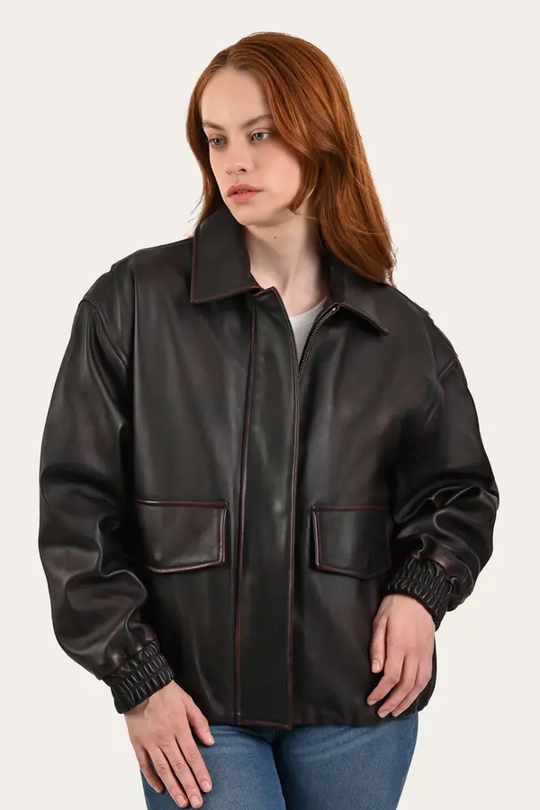 THE FRYE COMPANY Harper Oversized Bomber - Black