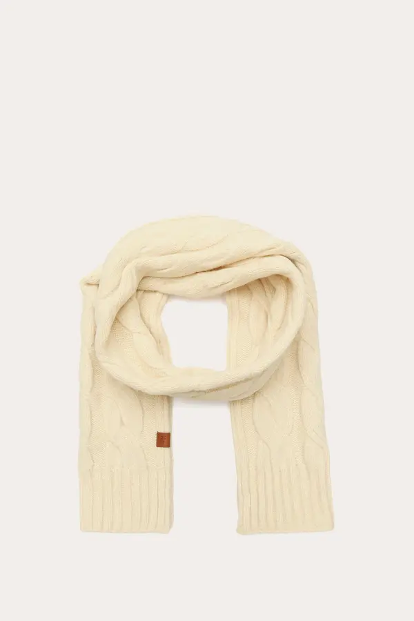 THE FRYE COMPANY Wide Cable Scarf - Natural
