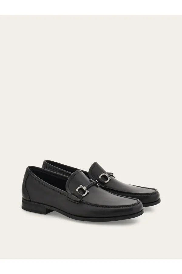 FERRAGAMO Gancini Ornament Loafer - Black