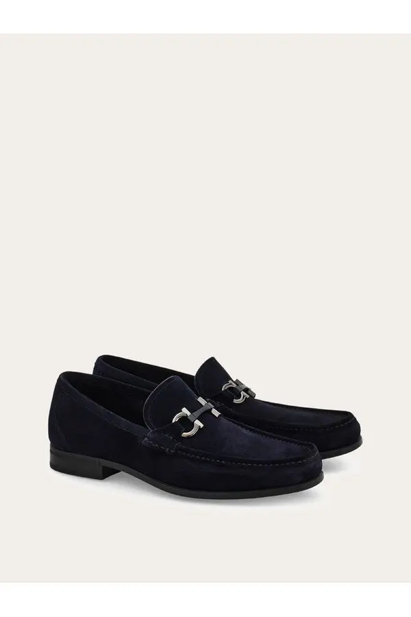 FERRAGAMO Gancini Ornament Loafer - Navy