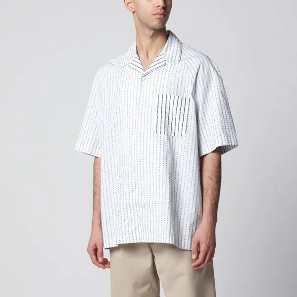 Jacquemus Romarin Short-sleeve Cotton Shirt - Light Blue