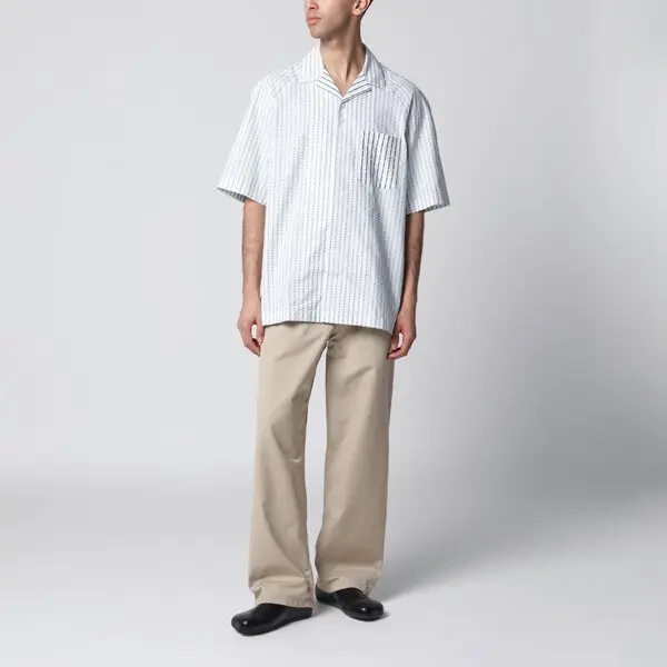 Jacquemus Romarin Short-sleeve Cotton Shirt - Light Blue
