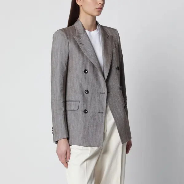 Tagliatore Double-breasted Linen-blend Jacket