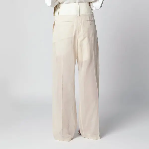 Sportmax Cotton Voile Wide-leg Trousers - Beige