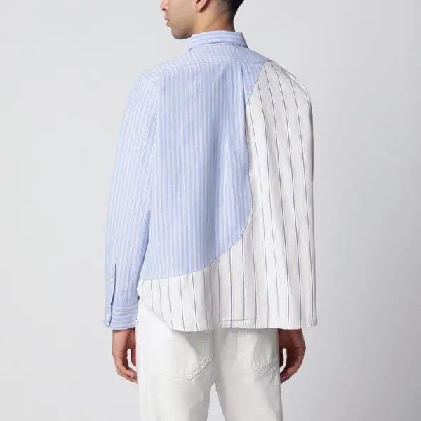 BRAIN DEAD Color-block Striped Cotton Shirt