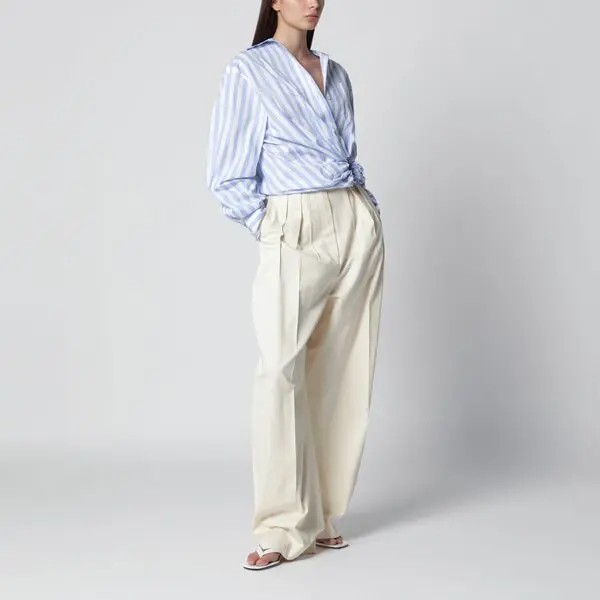 Sportmax Oversized Cotton Gabardine Trousers - Beige
