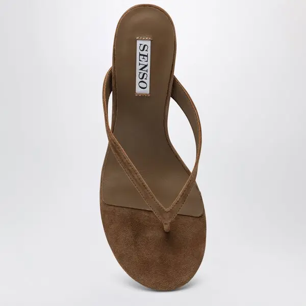 Senso Farah Suede Heeled Slides - Brown