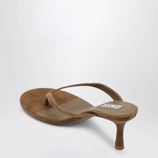 Senso Farah Suede Heeled Slides - Brown