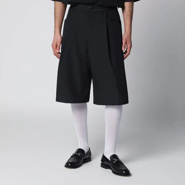 WILLY CHAVARRIA Wide Cotton Bermuda Shorts - Black