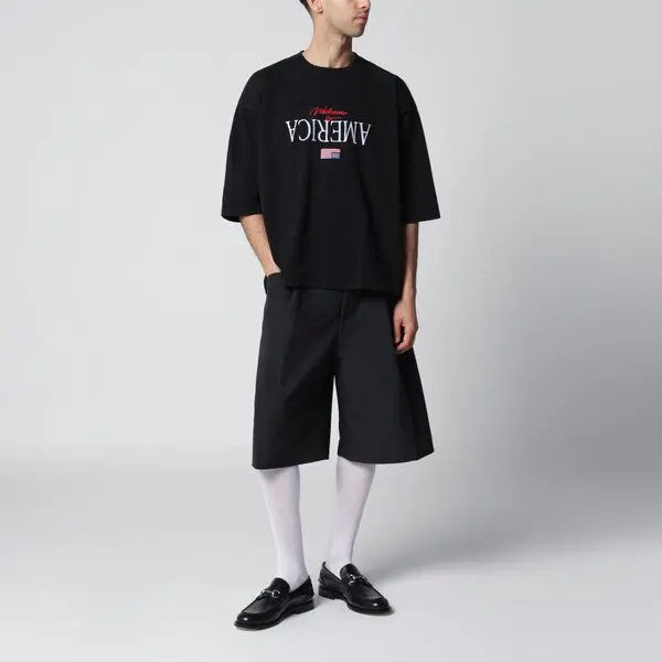 WILLY CHAVARRIA Wide Cotton Bermuda Shorts