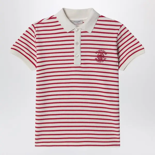 GOLDEN GOOSE Striped Polo Shirt With Logo Embroidery