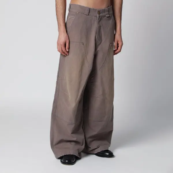 WILLY CHAVARRIA Double Knee Wide-leg Trousers - Grey
